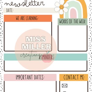 Groovy Boho Classroom Newsletter - Etsy