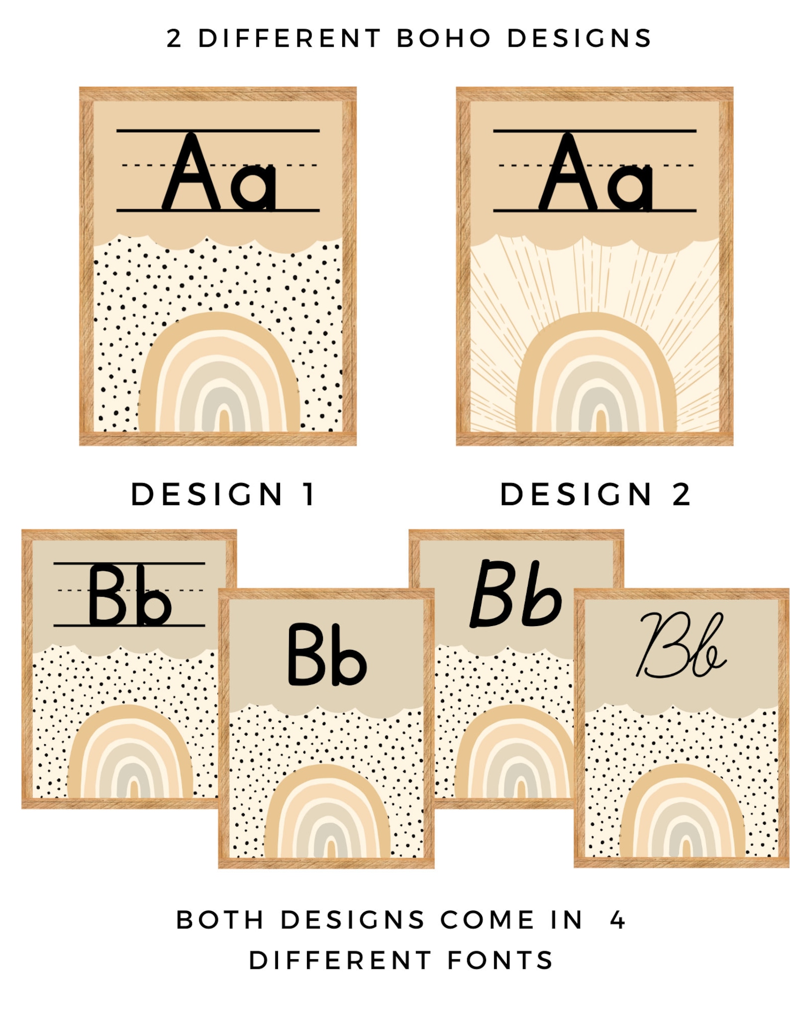 Neutral Boho Rainbow Classroom Alphabet - Etsy