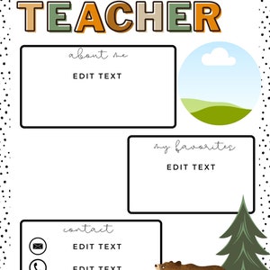 Woodland Meet the Teacher Template - Etsy