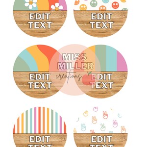 Retro Rainbow Classroom Labels [editable] - Etsy
