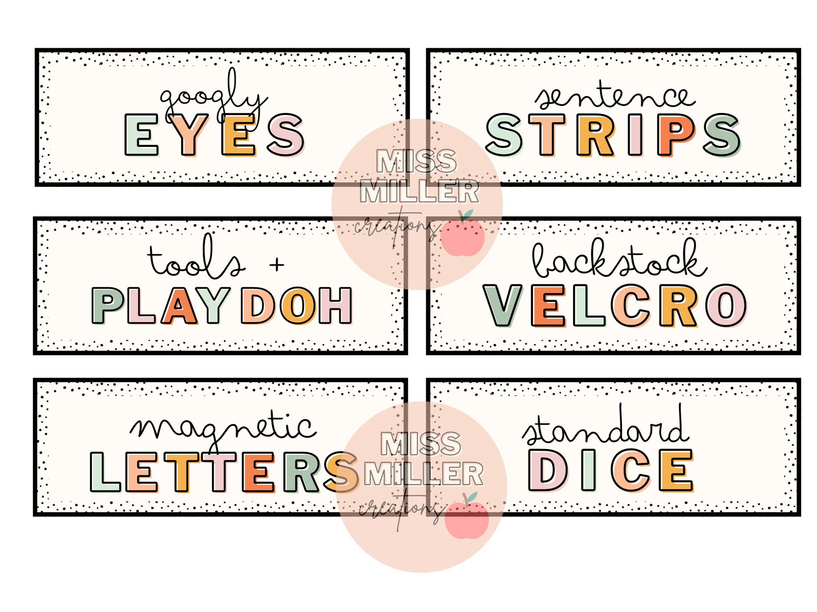 Groovy Boho Classroom Supply Labels - Etsy