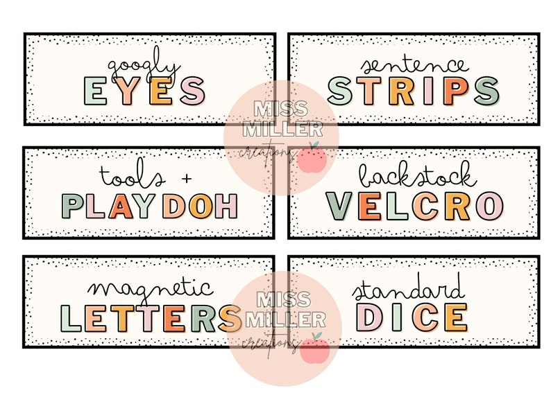 Groovy Boho Classroom Supply Labels - Etsy