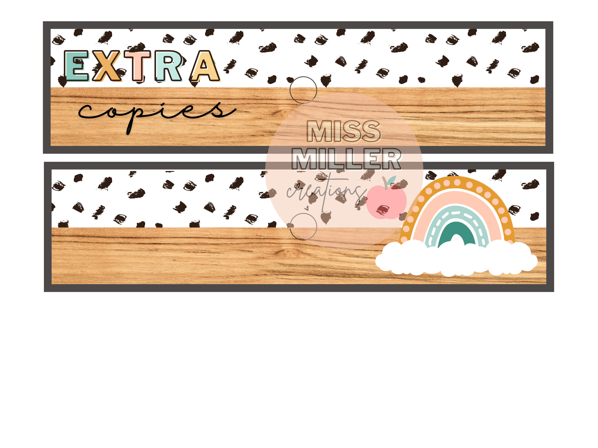 Modern Boho Rainbow 10-drawer Cart Labels editable - Etsy