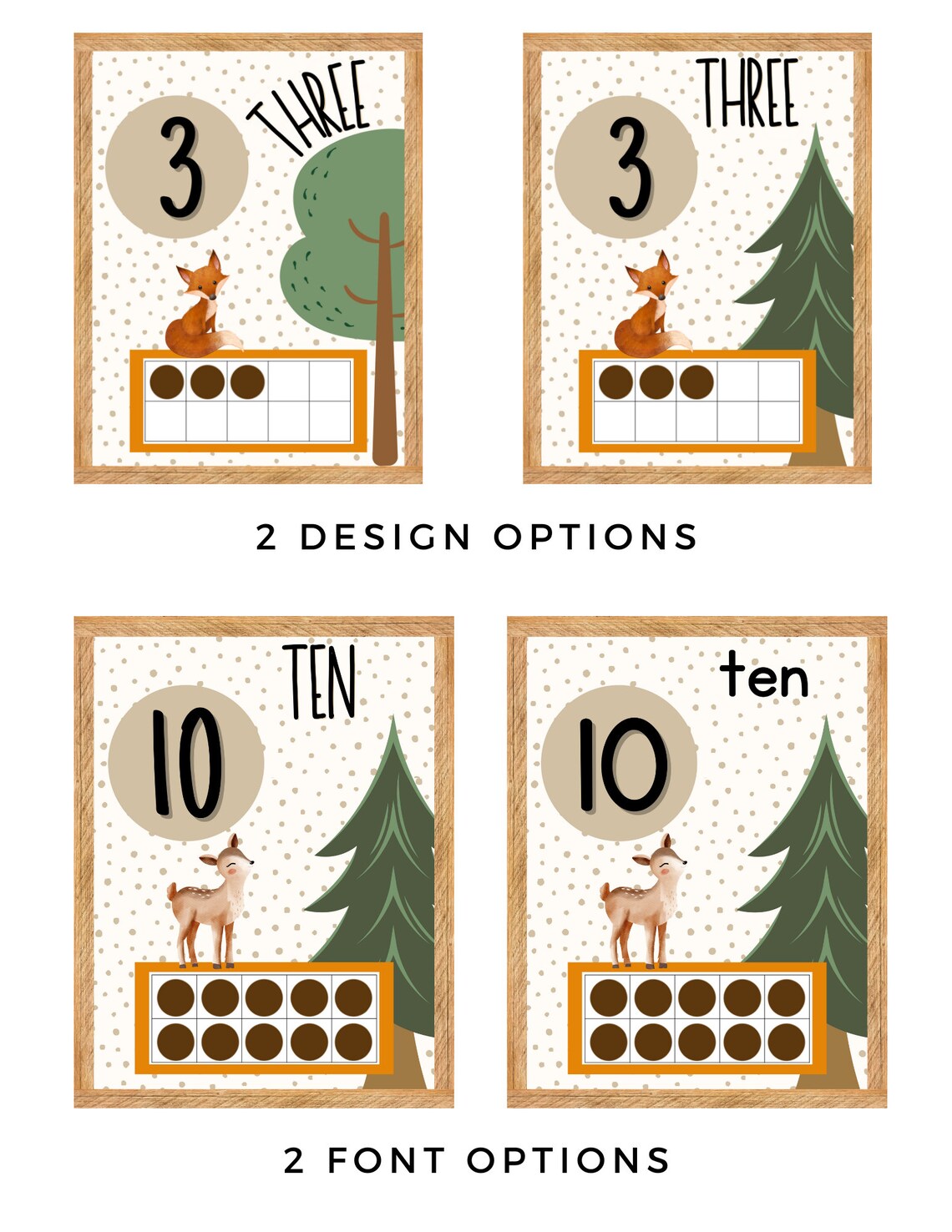 Woodland Classroom Number Posters | Etsy UK