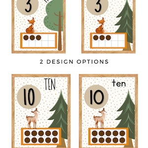 Woodland Classroom Number Posters - Etsy
