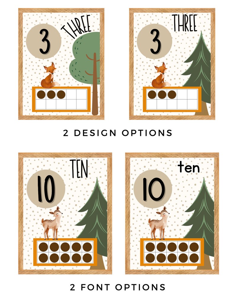Woodland Classroom Number Posters - Etsy
