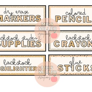 Neutral Boho Rainbow Classroom Supplies Labels - Etsy