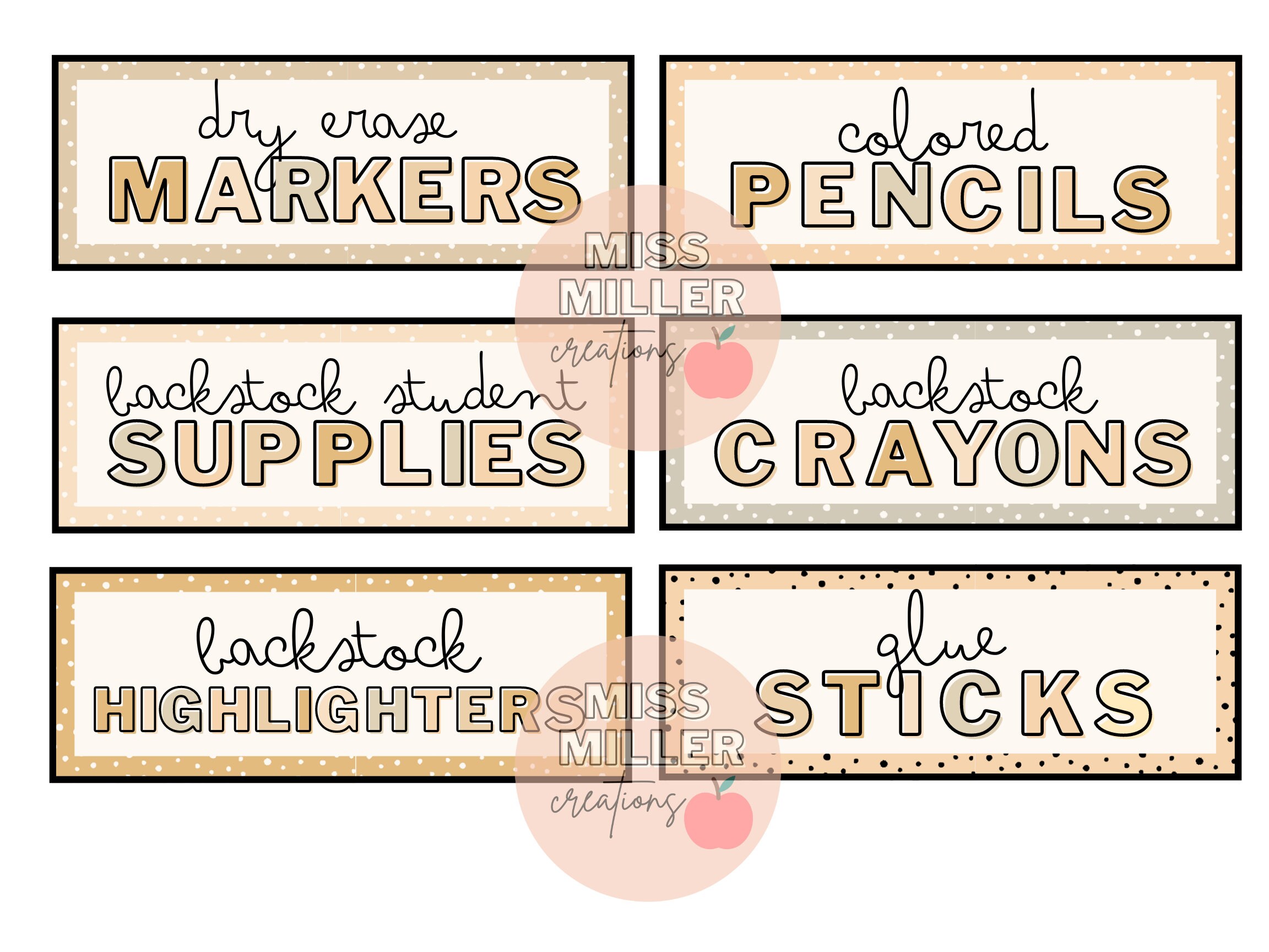 Neutral Boho Rainbow Classroom Supplies Labels - Etsy