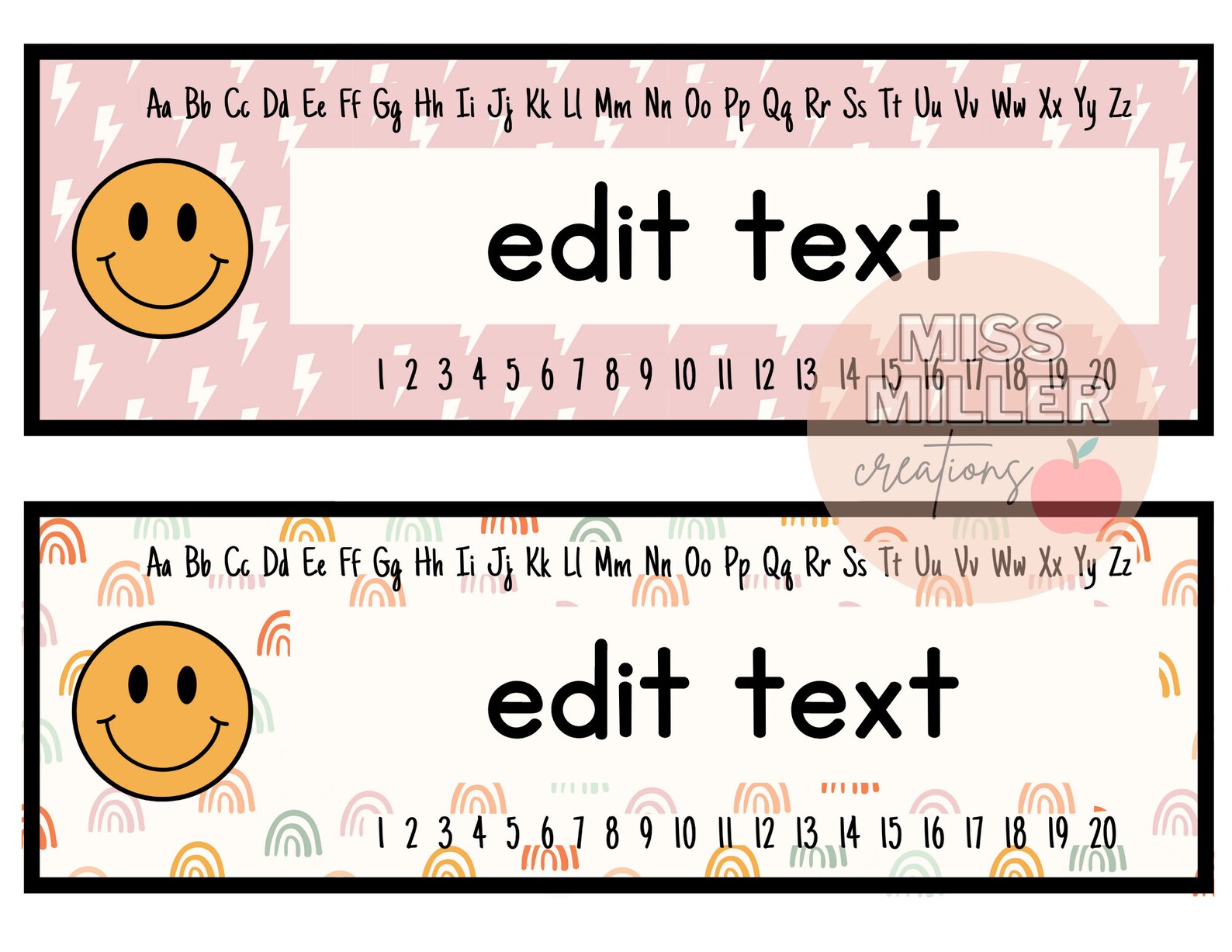 Groovy Boho Desk Plates [editable] - Etsy