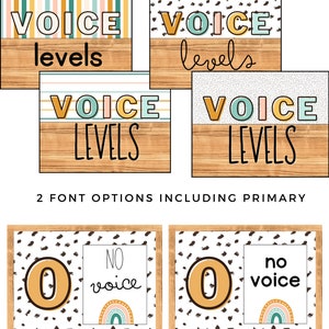 Modern Boho Rainbow Voice Level Classroom Posters - Etsy