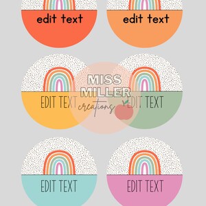 Retro Rainbow Classroom Labels [editable] - Etsy