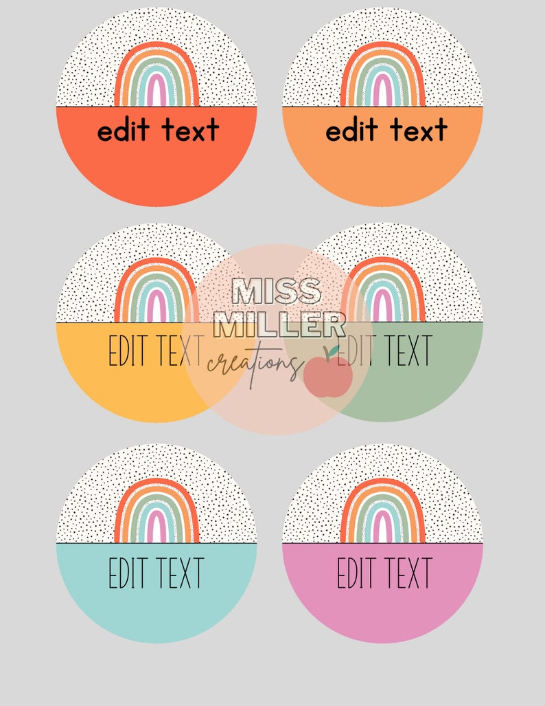 Retro Rainbow Classroom Labels [editable] - Etsy