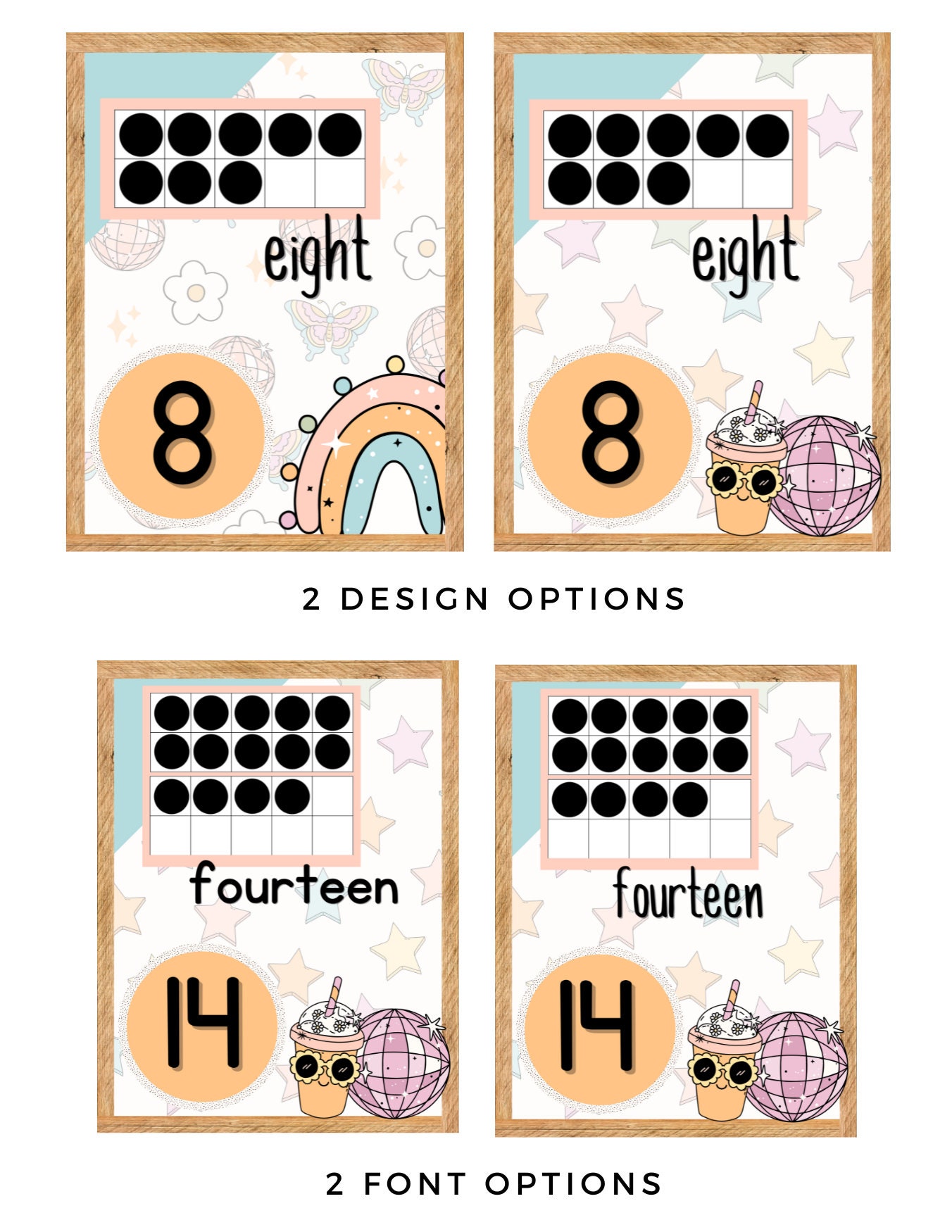 Groovy Pastel Classroom Number Posters - Etsy