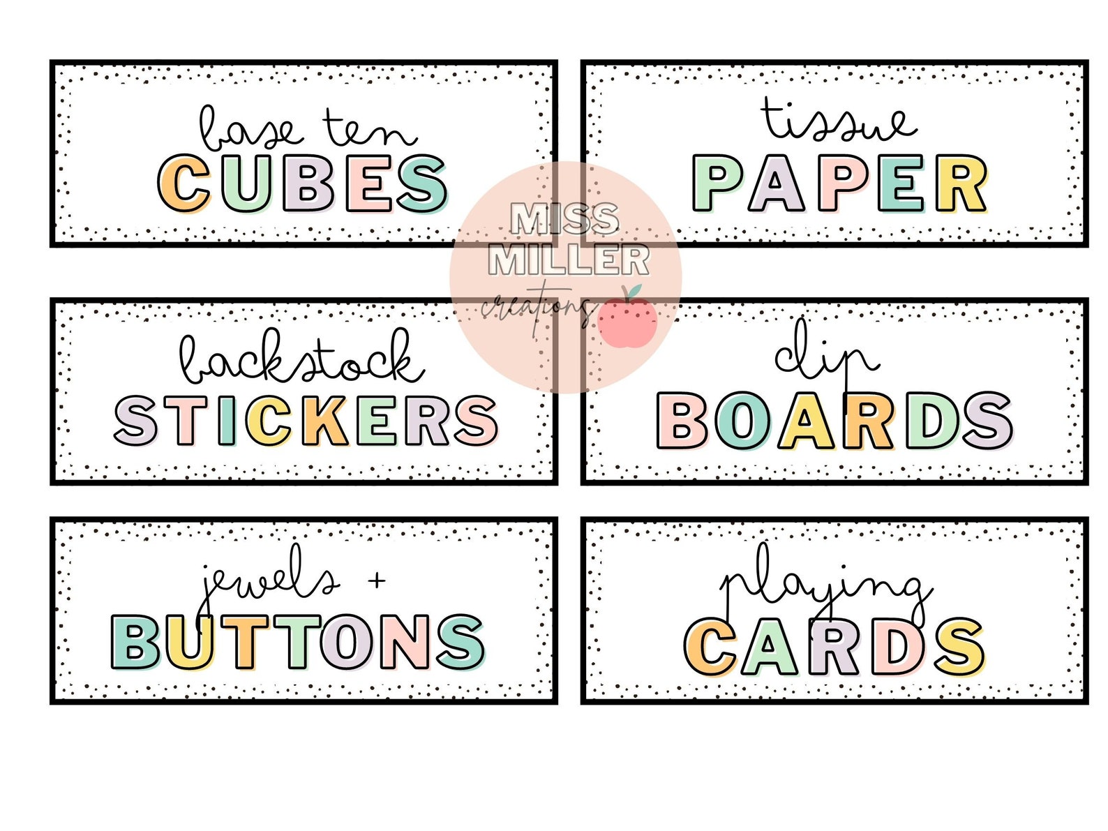 Pastel Boho Rainbow Classroom Supply Labels - Etsy
