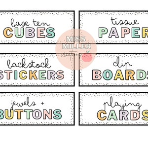 Pastel Boho Rainbow Classroom Supply Labels - Etsy