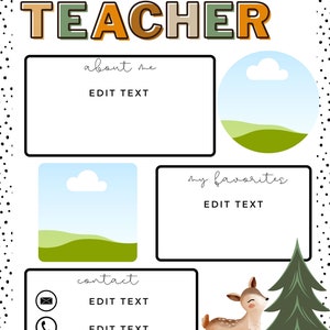 Woodland Meet the Teacher Template - Etsy