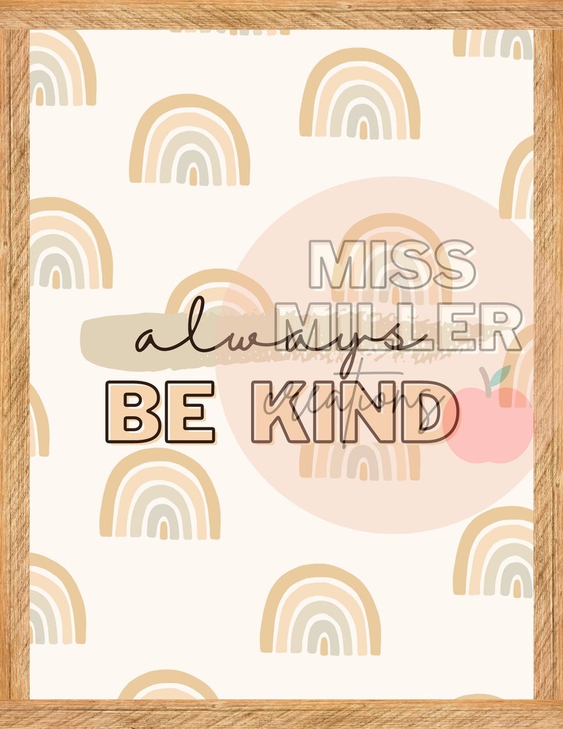 Neutral Boho Rainbow Classroom Motivational Quote Posters - Etsy