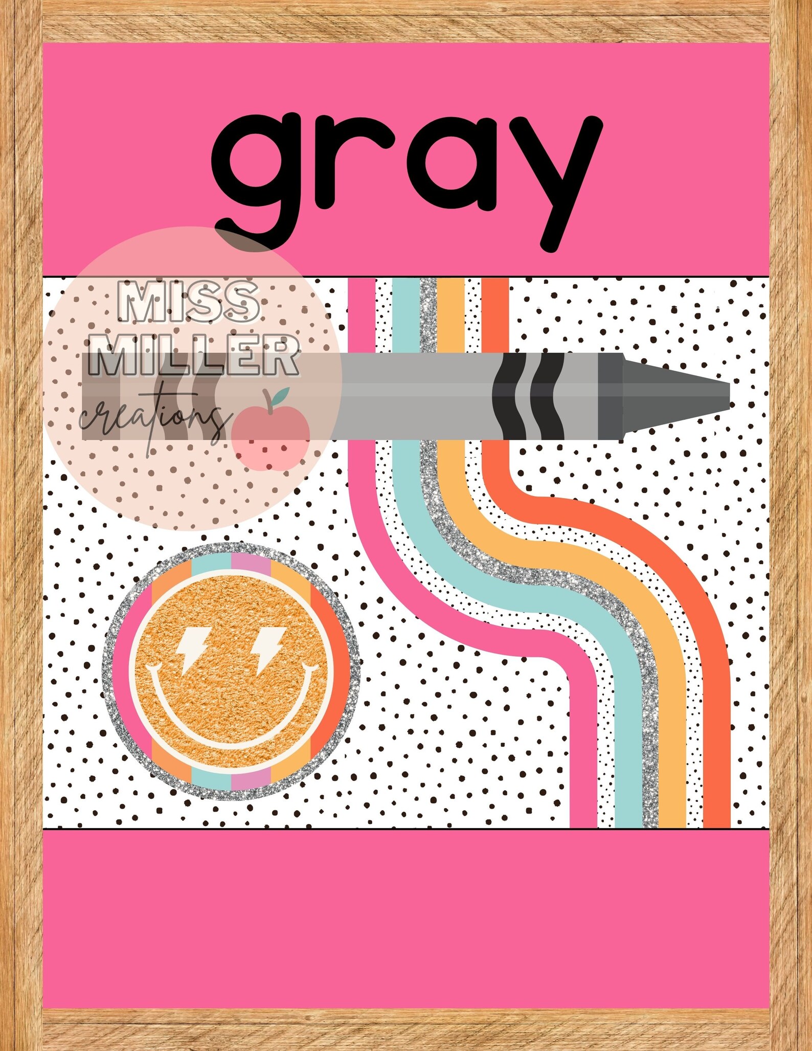 Groovy Glitter Classroom Color Posters - Etsy