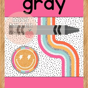 Groovy Glitter Classroom Color Posters - Etsy