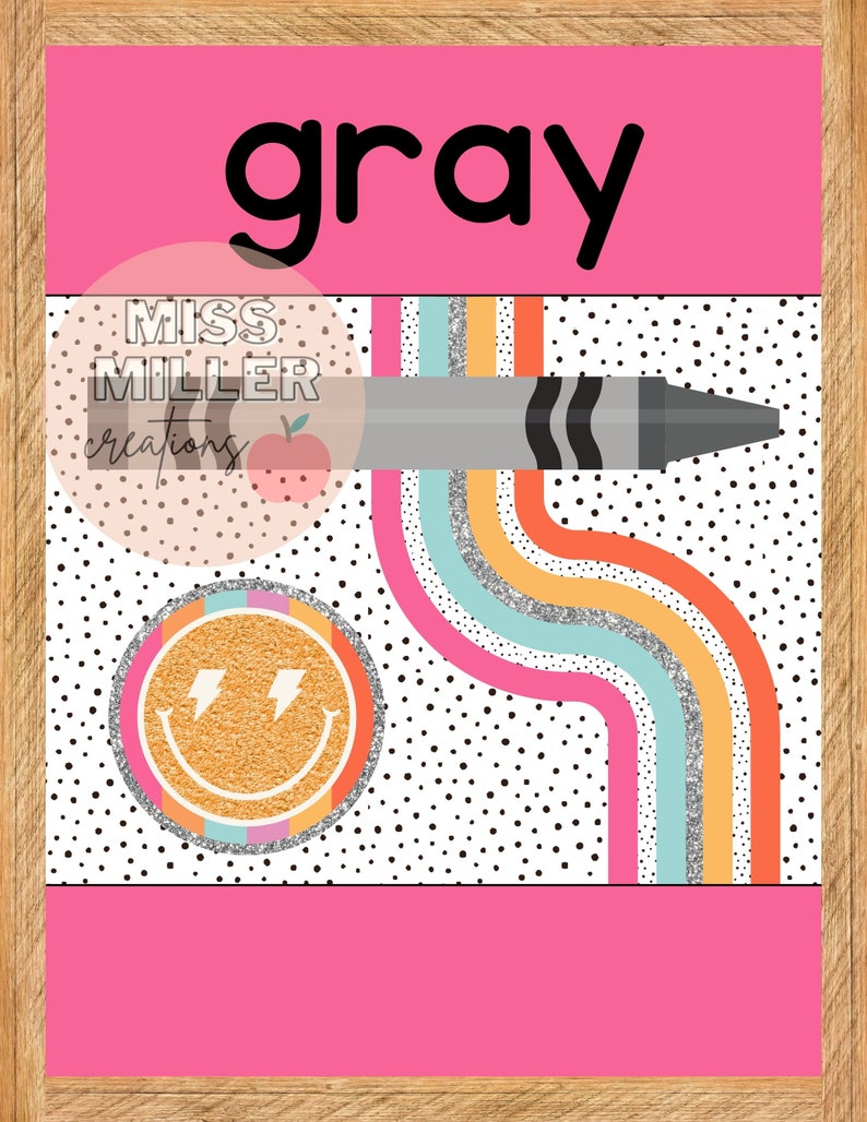 Groovy Glitter Classroom Color Posters - Etsy
