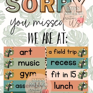 Boho Tropics Where Are We Classroom Door Sign [editable] - Etsy