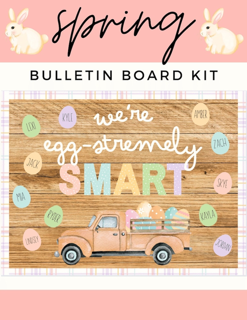 We're Egg-stremely Smart Spring Bulletin Board Kit | Etsy