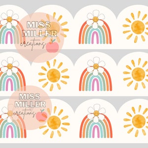 Retro Rainbow Bulletin Board Borders - Etsy