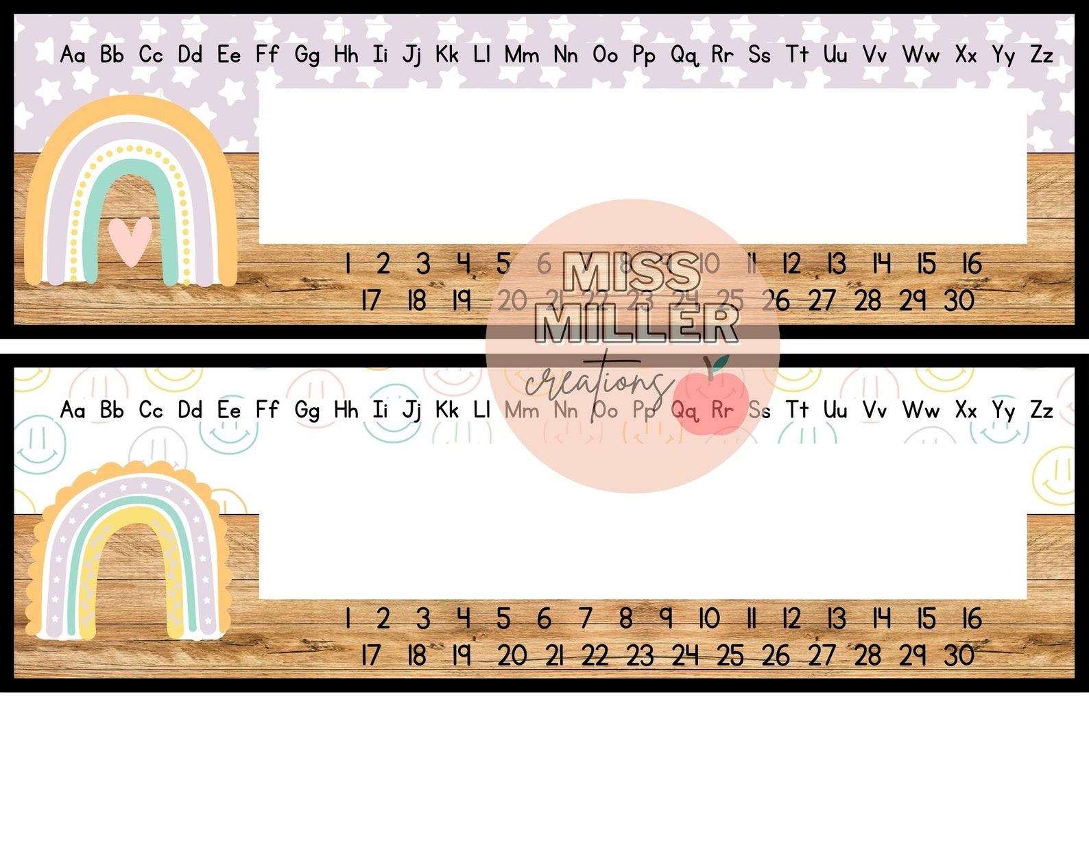 Pastel Boho Rainbow Desk Plates editable - Etsy