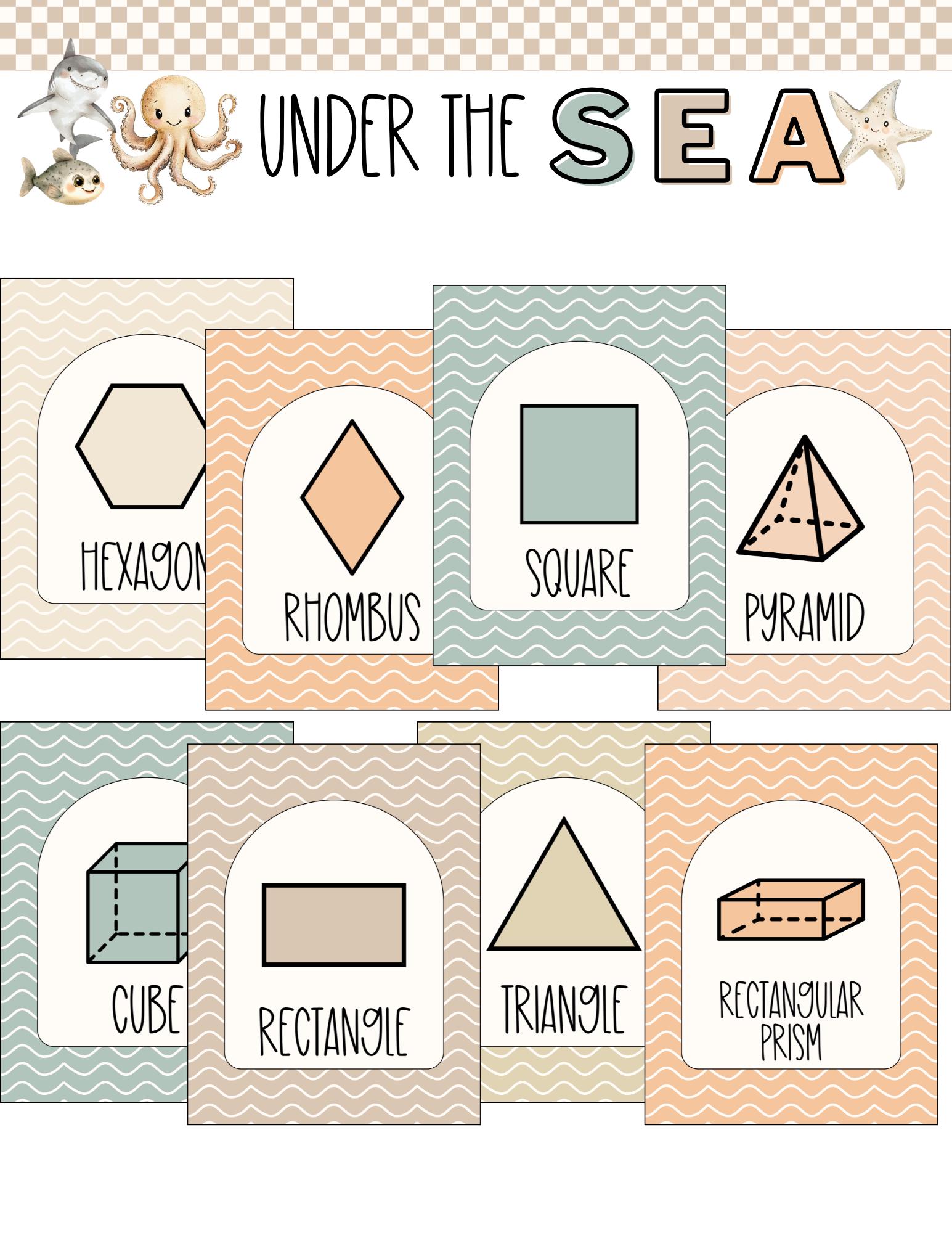 Under the Sea Classroom Shape Posters - Etsy