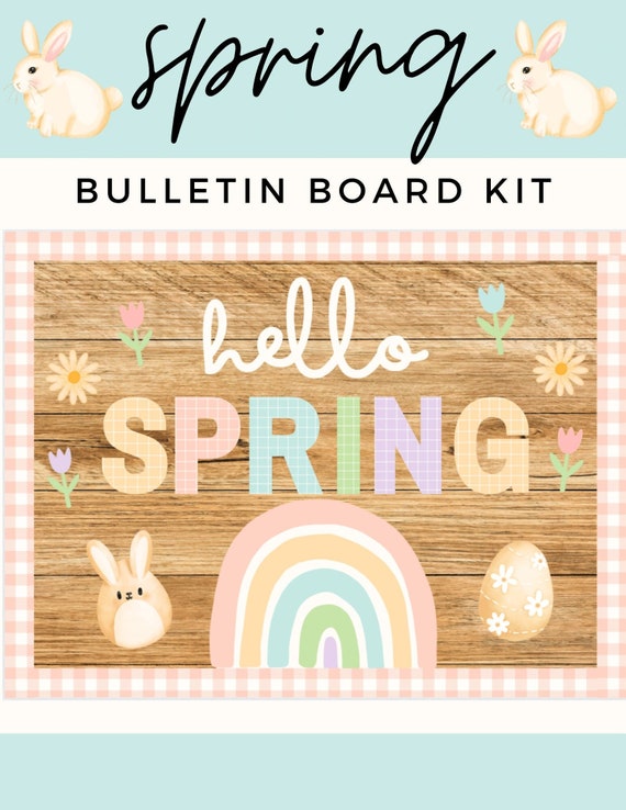Hello Spring Bulletin Board Kit - Etsy
