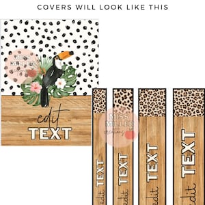 Boho Tropics Binder Covers [editable] - Etsy