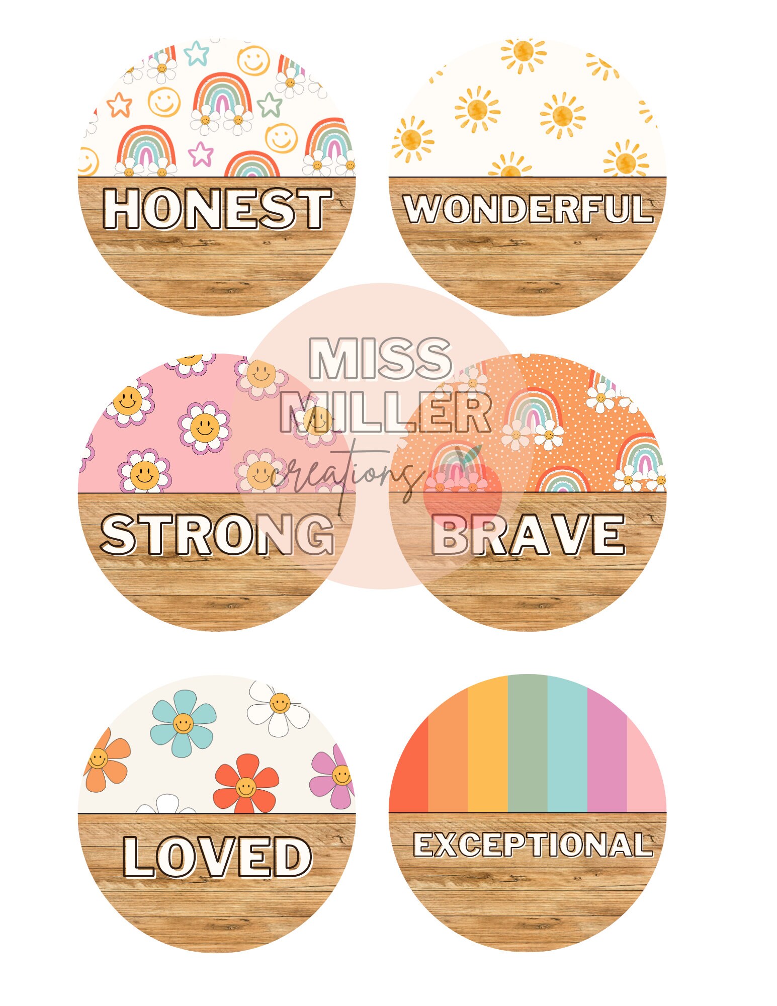 Retro Rainbow Affirmation Station - Etsy
