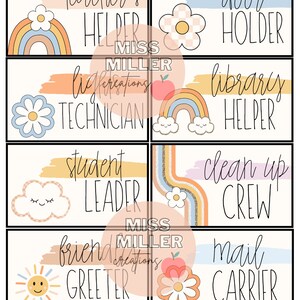 Daisy Dreams Class Jobs Display [editable] - Etsy