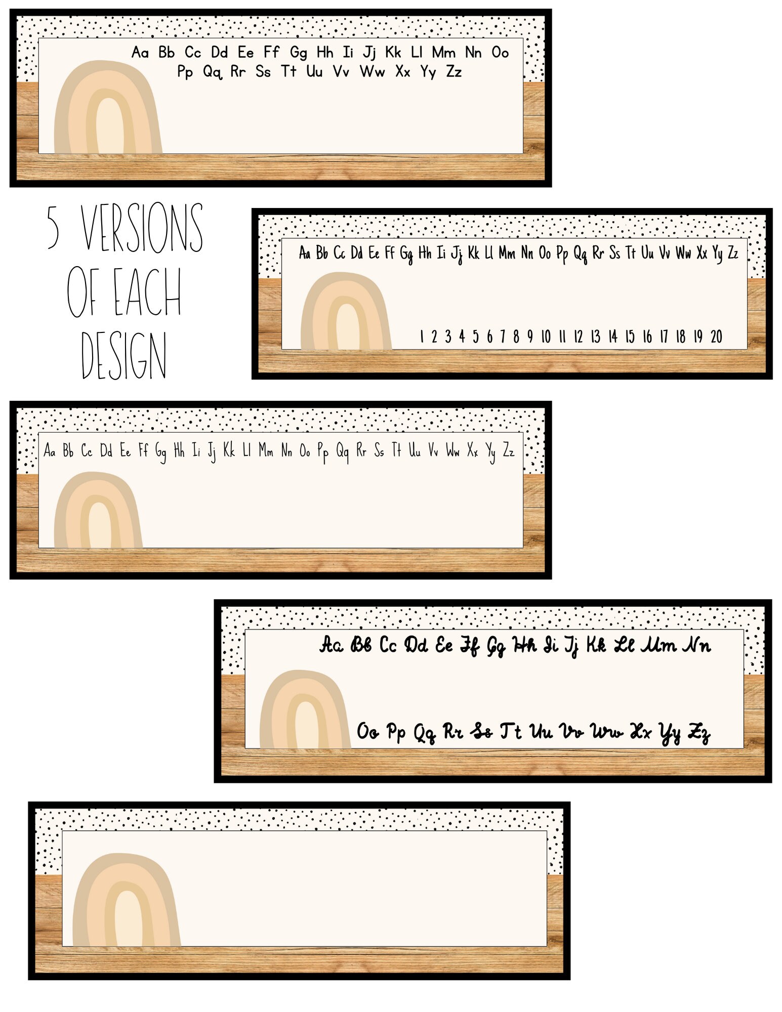 Neutral Boho Rainbow Desk Plates editable | Etsy