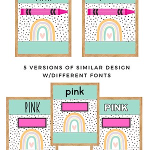 Pastel Boho Rainbow Color Word Posters - Etsy