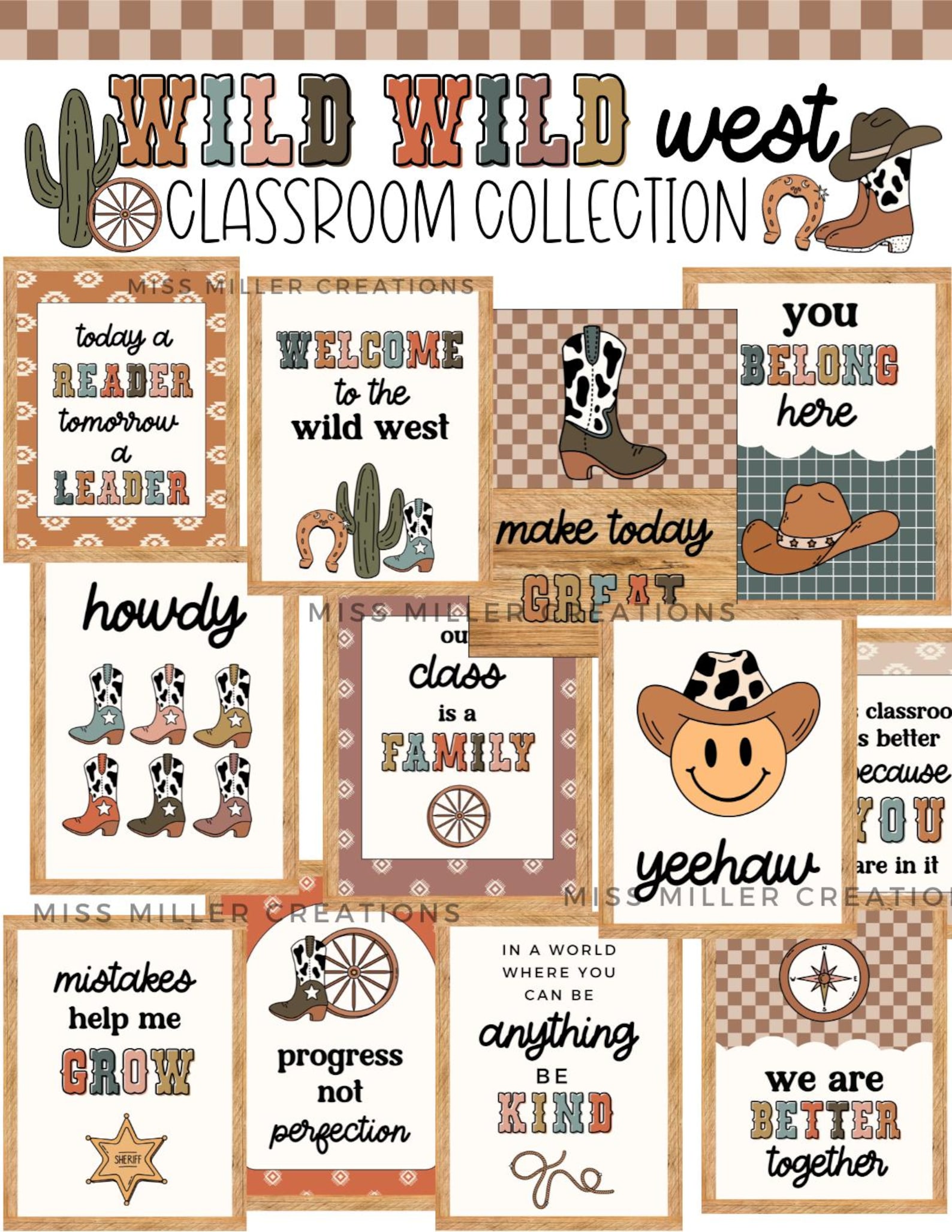 Wild Wild West Complete Classroom Collection [editable] - Etsy
