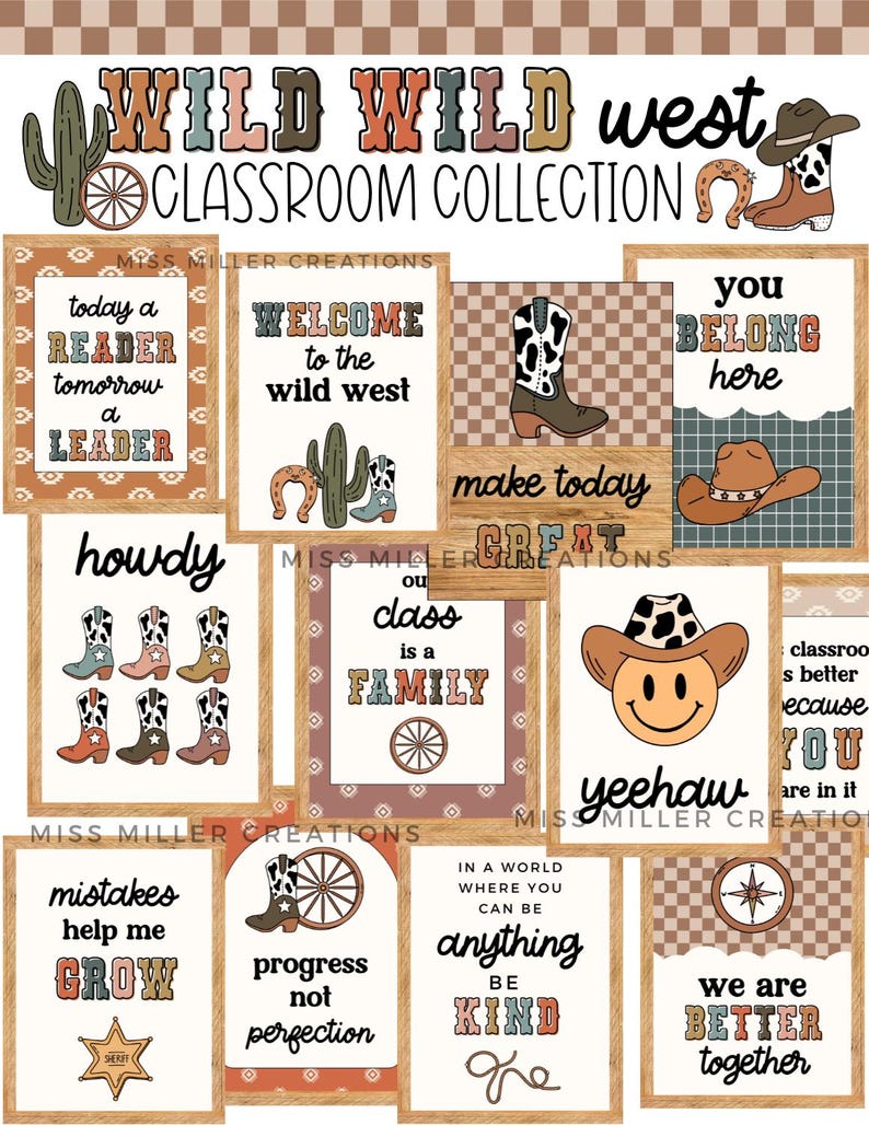 Wild Wild West Complete Classroom Collection [editable] - Etsy