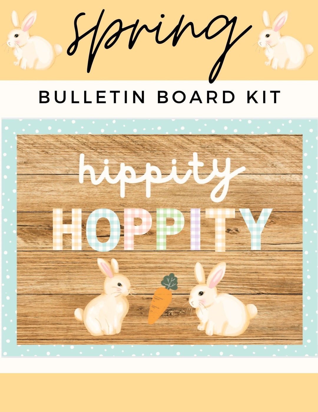 Hippity Hoppity Spring Bulletin Board Kit - Etsy