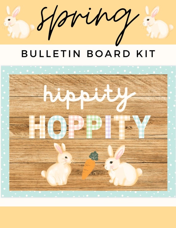Hippity Hoppity Spring Bulletin Board Kit | Etsy