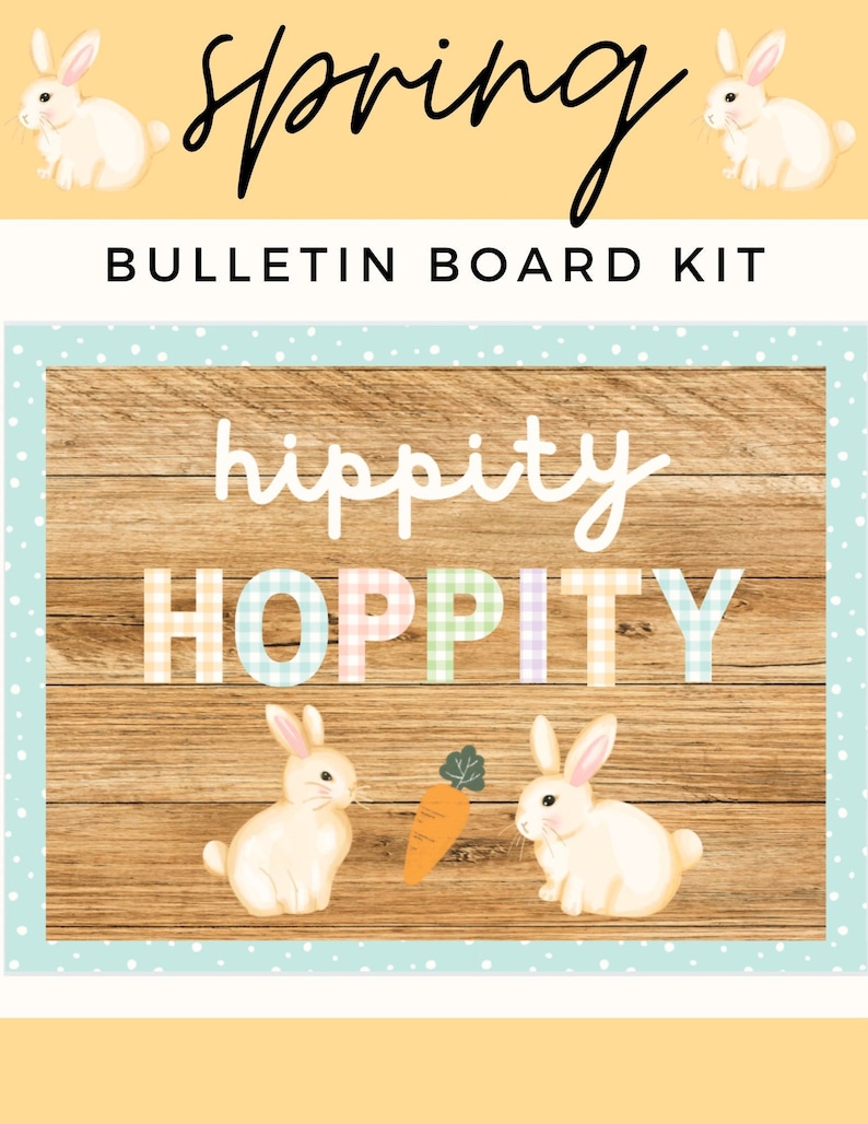 Hippity Hoppity Spring Bulletin Board Kit - Etsy