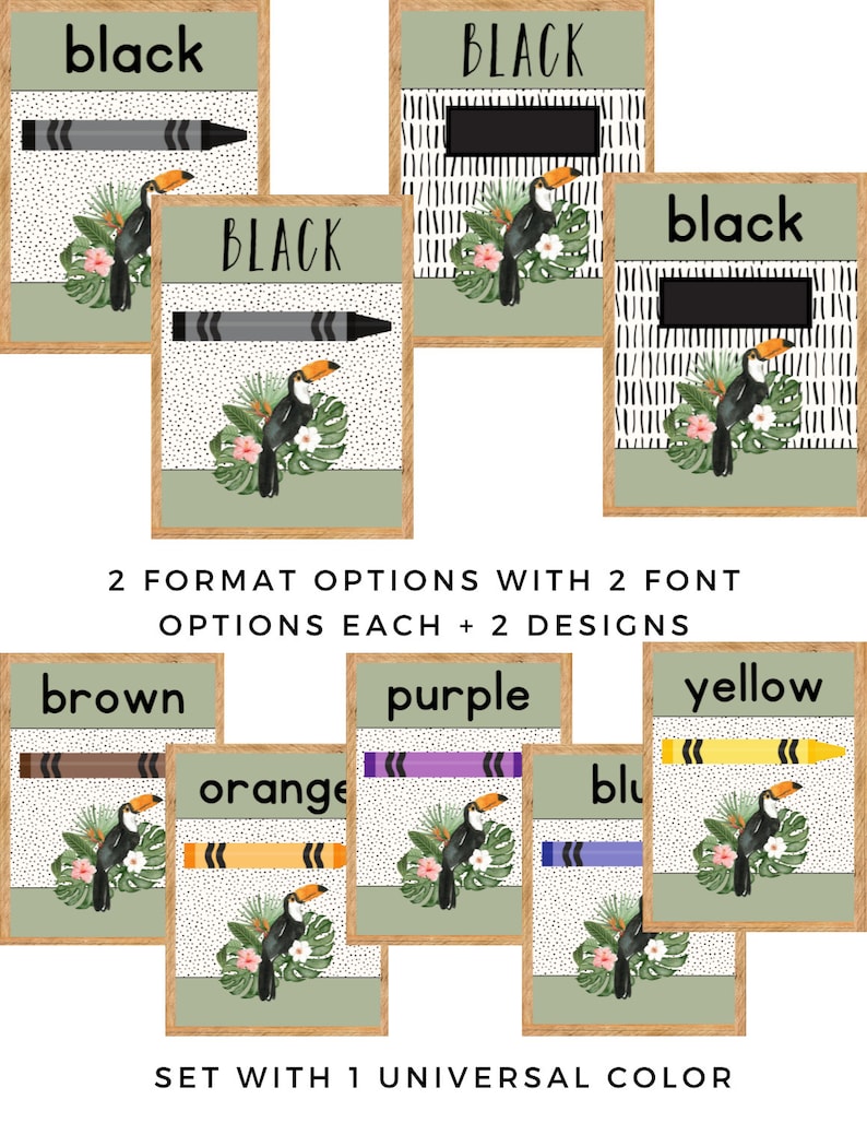 Boho Tropics Classroom Color Posters - Etsy