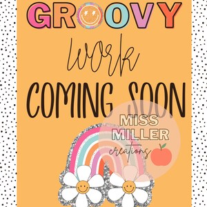 Groovy Glitter Work Coming Soon Posters - Etsy