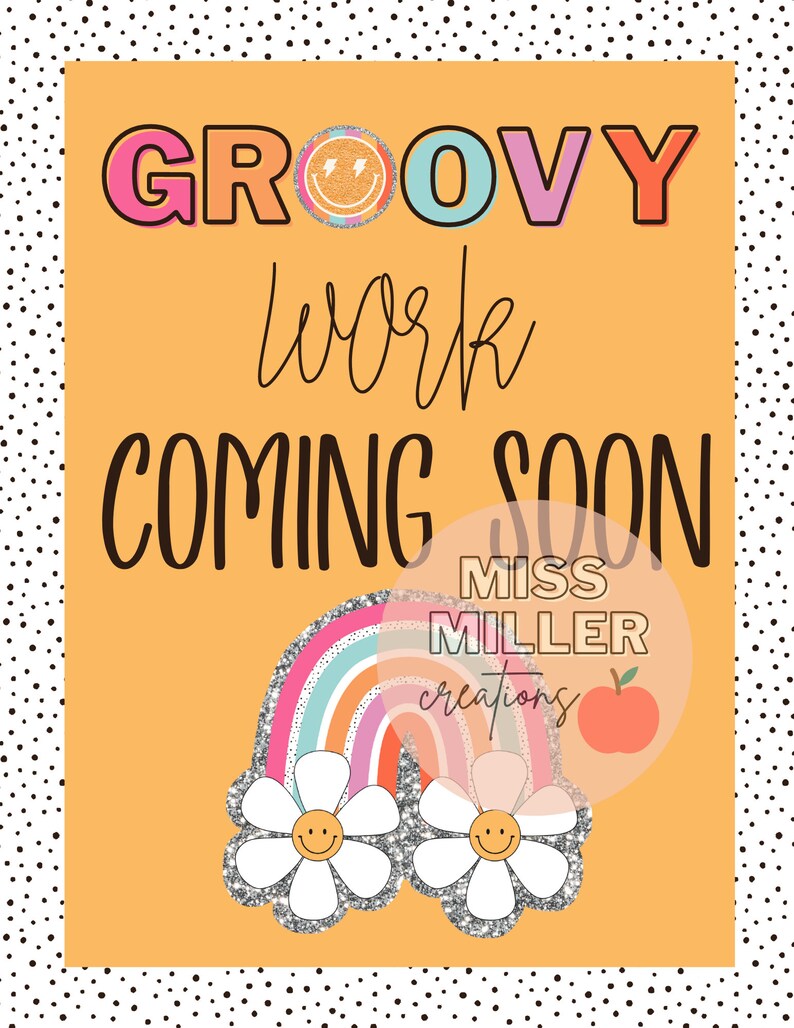 Groovy Glitter Work Coming Soon Posters - Etsy