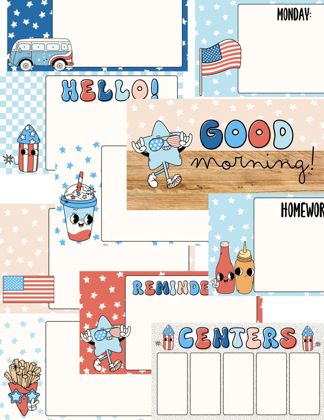 Groovy Fourth of July Google Slides Templates - Etsy
