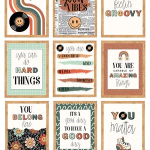 Groovy Vintage Classroom Quote Posters - Etsy