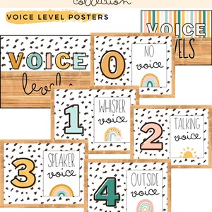 Modern Boho Rainbow Voice Level Classroom Posters - Etsy