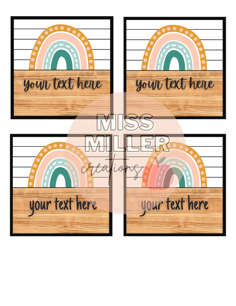 Modern Boho Rainbow Classroom Labels editable | Etsy