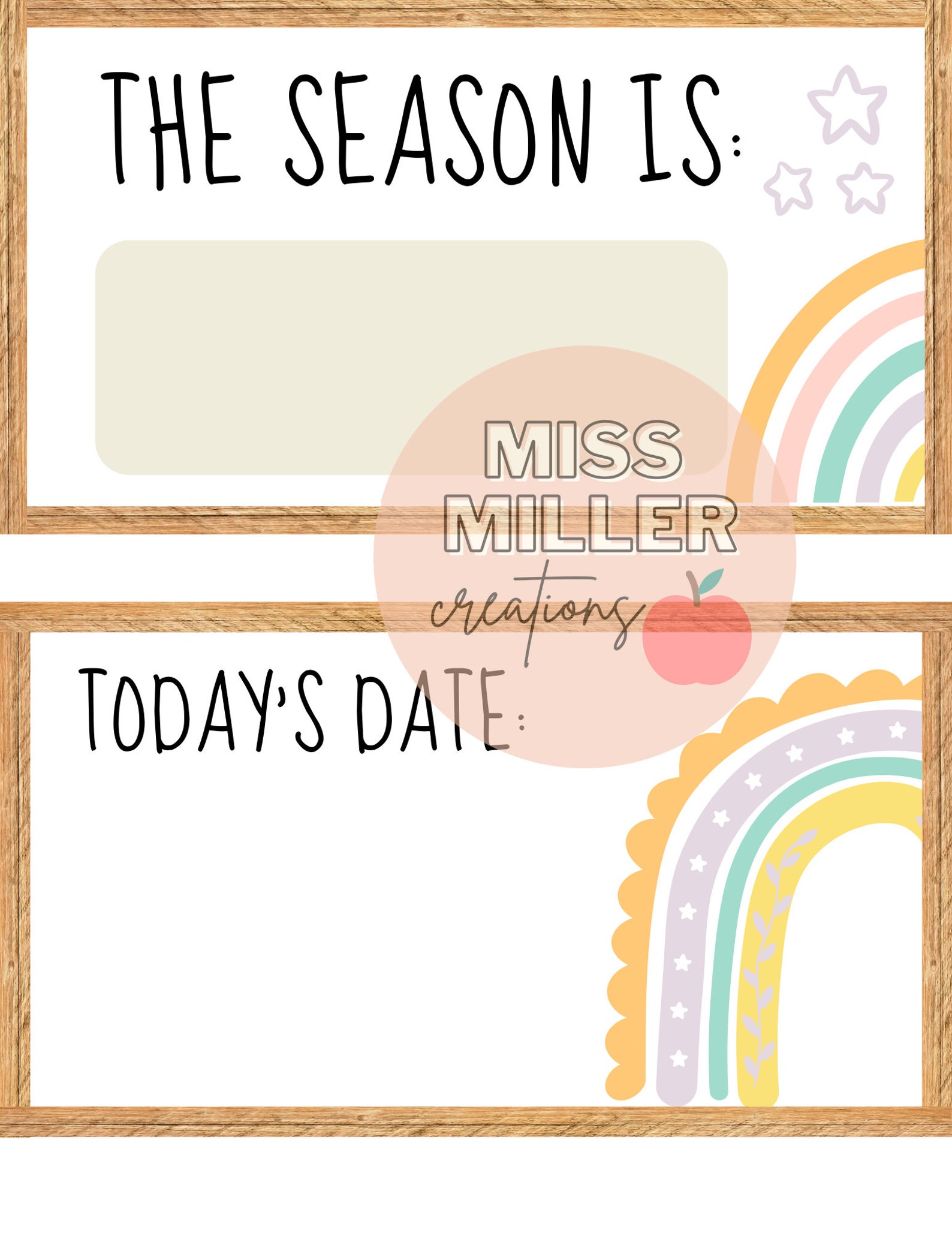Pastel Boho Rainbow Classroom Calendar editable Features - Etsy Canada