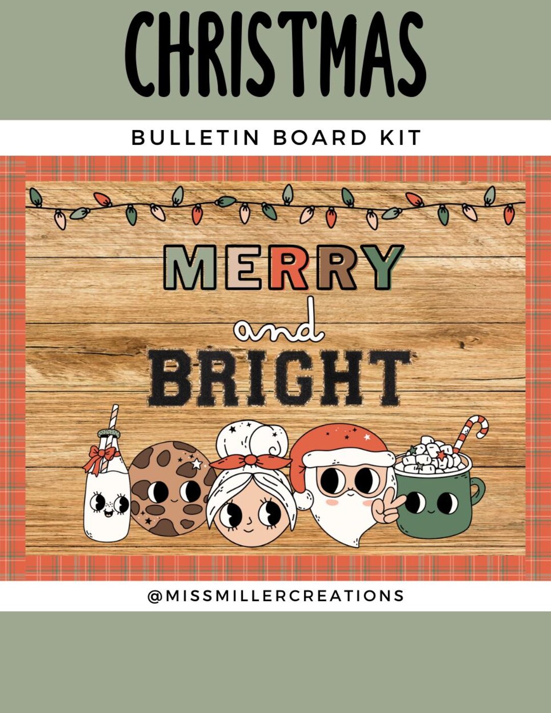 Merry and Bright [the Holly Jolly Era] Bulletin Board Kit - Etsy