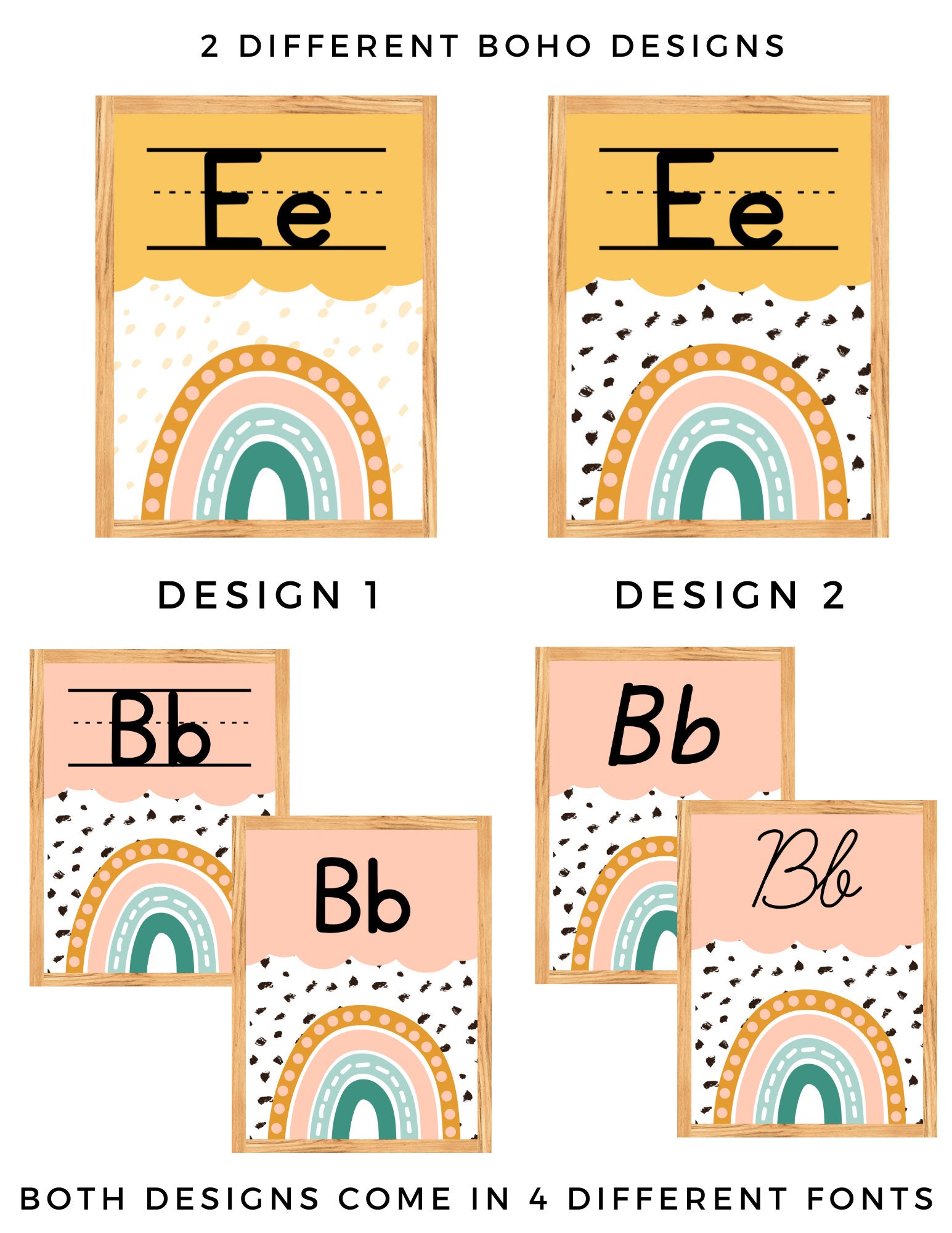 Modern Boho Rainbow Classroom Alphabet - Etsy